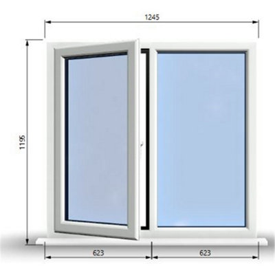 1245mm (W) x 1195mm (H) PVCu StormProof Casement Window - 1 LEFT ...