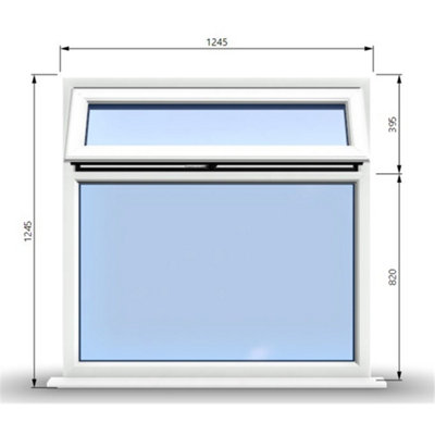 1245mm (W) x 1245mm (H) PVCu StormProof Casement Window - 1 Top Opening ...