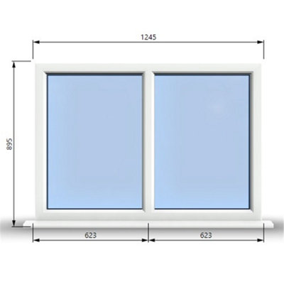 1245mm (W) x 895mm (H) PVCu StormProof Casement Window - 2 Vertical ...