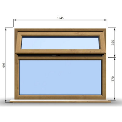 1245mm (W) x 995mm (H) Wooden Stormproof Window - 1 Top Opening Window ...