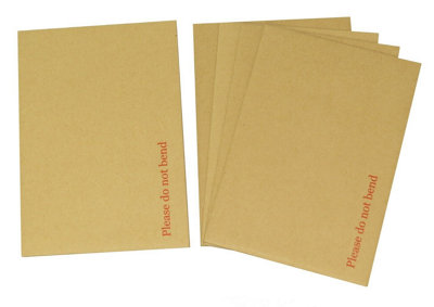 125 X A4 Rigid Manilla Kraft Hard Board Envelopes Peel and Seal C4 Do ...
