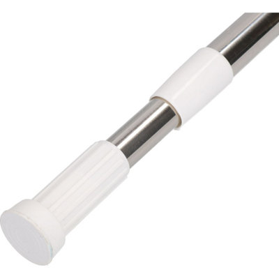 1250 - 2300mm Chrome Extendable Telescopic Straight Shower Rail ...