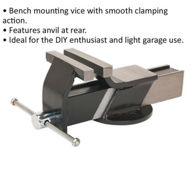 125mm Bench Mountable Steel Fabricated Vice - 125mm Jaw Opening - Built ...