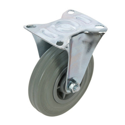 125mm RUBBER FIXED Castor Wheel 100KG Limit Non Marking Replacement ...