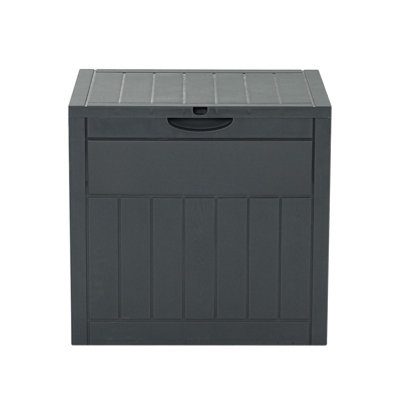 126L Waterproof Large Plastic Storage Box with a Padlock Grey with Wood ...