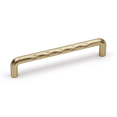 128mm Brass Gold Cupboard Handles Textured Grooved Knurled Bar Pull ...