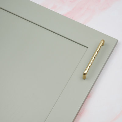 128mm Brass Gold Cupboard Handles Textured Grooved Knurled Bar Pull ...
