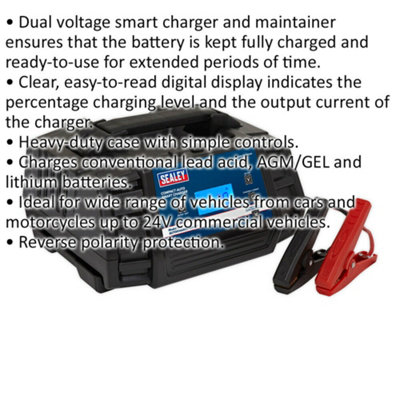 12A Compact Auto Smart Charger - Dual Voltage - 12 / 24 Volt - 230V ...