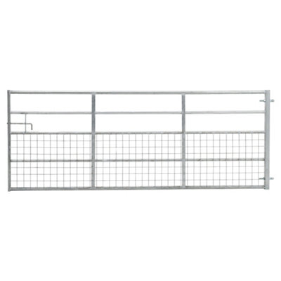 12ft Field Farm Half Mesh Galvanized Metal Gate