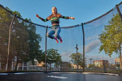 12ft Salta Black Round Premium Edition Trampoline with Enclosure