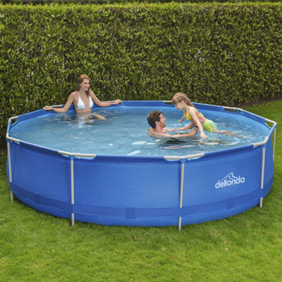 12ft Steel Frame Above Ground Swimming Pool with Pump and Accessories ...