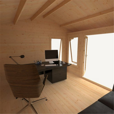 12ft x 10ft (3550mm x 2950mm) Horsforth "The Louisiana" 44mm Log Cabin ...