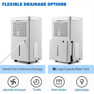 12L Day Dehumidifier with Automatic Humidity Sensor & Display 24 Hour Timer