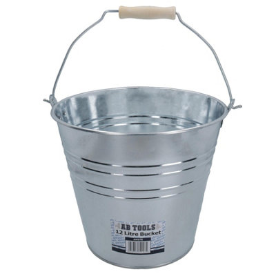 12L Galvanised Steel Metal Bucket Pail Water Coal House Garden Plant 10PK