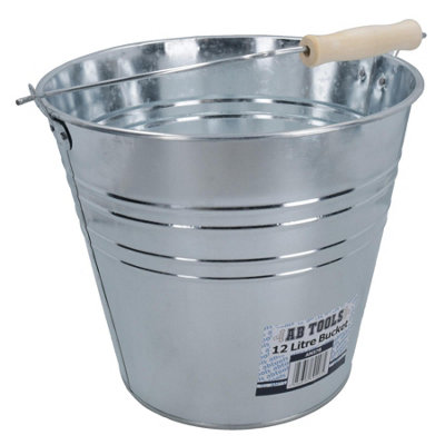 12L Galvanised Steel Metal Bucket Pail Water Coal House Garden Plant 10PK