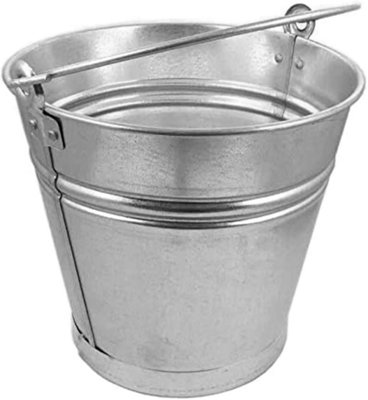 Buy 12L Pail Heavy Duty Galvanised Steel Metal Bucket Water Coal Fire ...