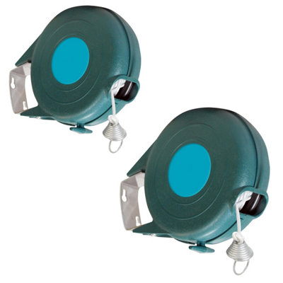 12m Wall Mounted Outdoor Extendable Retractable Reel Washing Line For ...