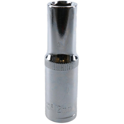 12mm Double Deep 78mm Socket 1/2" Drive Metric 6 Point Chrome Vanadium ...