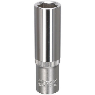 12mm Forged Steel Deep Drive Socket - 3/8" Square Drive - Chrome ...