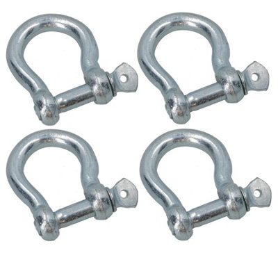 12mm Galvanised Bow Shackle 4 Pack Single Shackle Link Chandlery Boat Yacht
