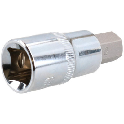 12mm Hex Bit Metric Allen Socket Male 1/2" Drive 55mm Length Strengthened Tip