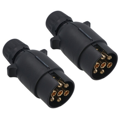 12N 7 Pin Plug Plastic Car Trailer Caravan Electrical Wiring Lights ...