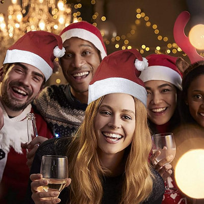 12pack Santa Hats Christmas Party Hats Fancy Dress Christmas Hats