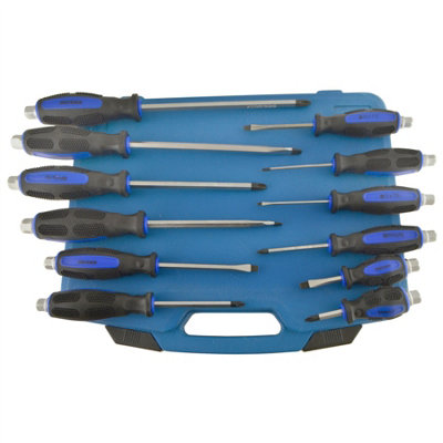 12pc Go Through Industrial Screwdriver Set Philips & Flat Head with Hex ...