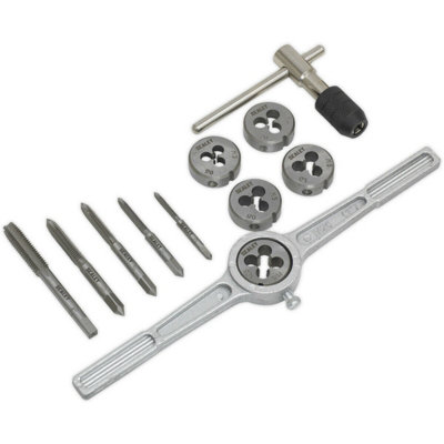 12pc Metric Tap & Die Set - M3 to M8 - Manual Bar & Socket Threading ...
