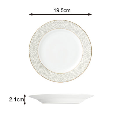 12pc Premium Diamond & Gold Dinner Set