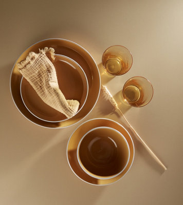 12pc Saffron Yellow Dinner Set