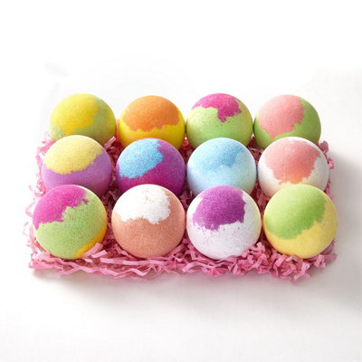 12Pcs Bath Salt Balls with Natural Ingredients with 12 Different Scents