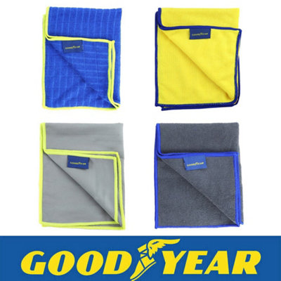 12Pcs Goodyear Microfibre Car Cloth Set Wash Buff Cleaning Drying Towel ...