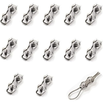 12pcs M2 stainless steel double wire rope clamps for 1mm cable ...