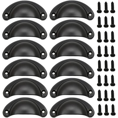 12pcs Shell Door Handle Retro Door Handles Half Moon Furniture Handles ...