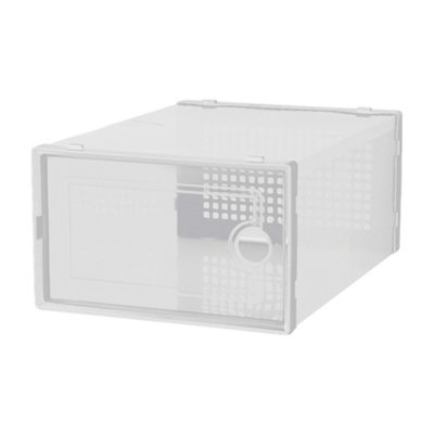 12Pcs White Adjustable Stackable Plastic Shoe Storage Box Organiser ...