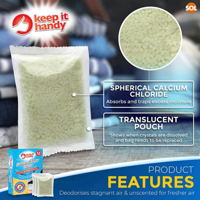 12pk Dehumidifier Bags - Moisture Absorbers for Home, Drawers, Wardrobe ...