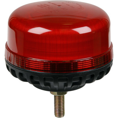 12V / 24V Fixed LED Rotating RED Beacon Light - 12mm Threaded Fixing ...