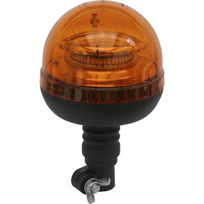 12V / 24V LED Rotating Amber Beacon Light & Spigot Base Mount - Warning ...