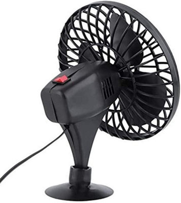 12v 5" Car Oscillating Mini Fan Cooler Caravan Van Suction Pad Interior ...