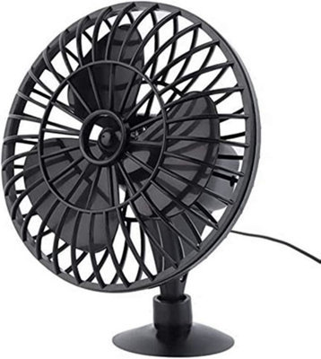 12v 5" Car Oscillating Mini Fan Cooler Caravan Van Suction Pad Interior ...