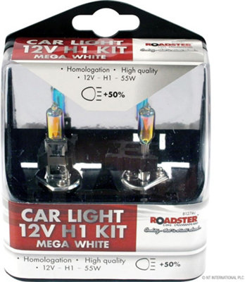 12V Car Light H1 Kit Mega White Homologation Universal Headlight Bulb ...