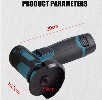 12V Cordless Mini Angle Grinder Kit with 2 Batteries & Charger