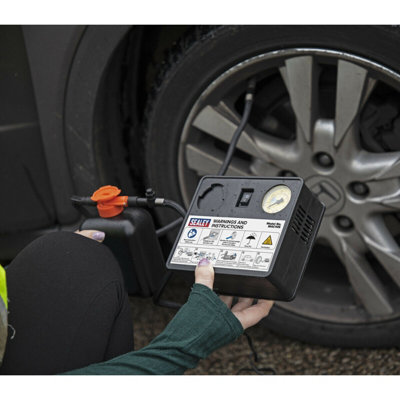 12V EMERGENCY TYRE REPAIR KIT WITH COMPRESSOR AND SEALANT FOR QUICK ...