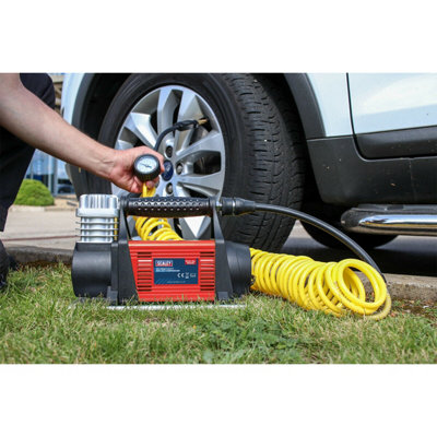 12V Heavy Duty Portable Tyre Inflator and Mini Air Compressor - 150PSI ...