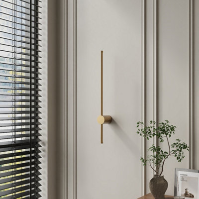 12W Gold Line Wall Lamp,Metallic Linear White LED Wall Lamp
