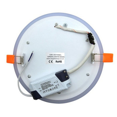 12w Recessed Ceiling LED Round Ring Panel Green