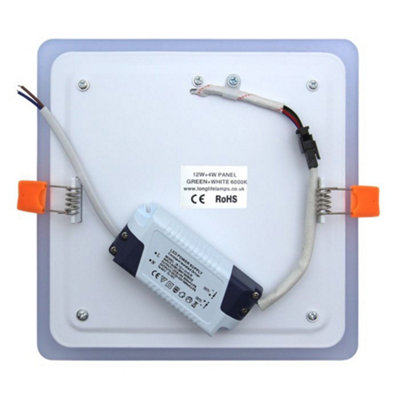 12w Recessed Ceiling LED Square Panel Green
