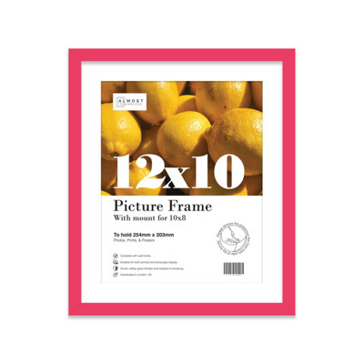 12x10" Bright Pink Frame With Mount for 10x8" Pictures 20mm Edge ...