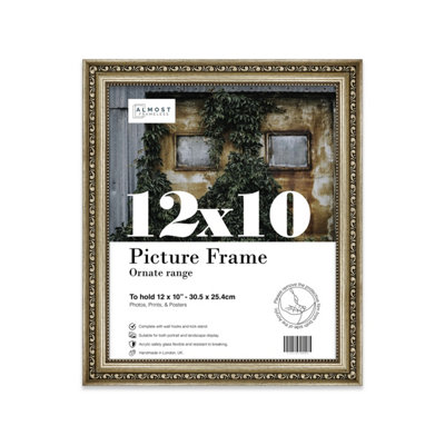 12x10 Champaign Ornate Picture Frame (30.5 x 25.4cm) Poster, Photo ...